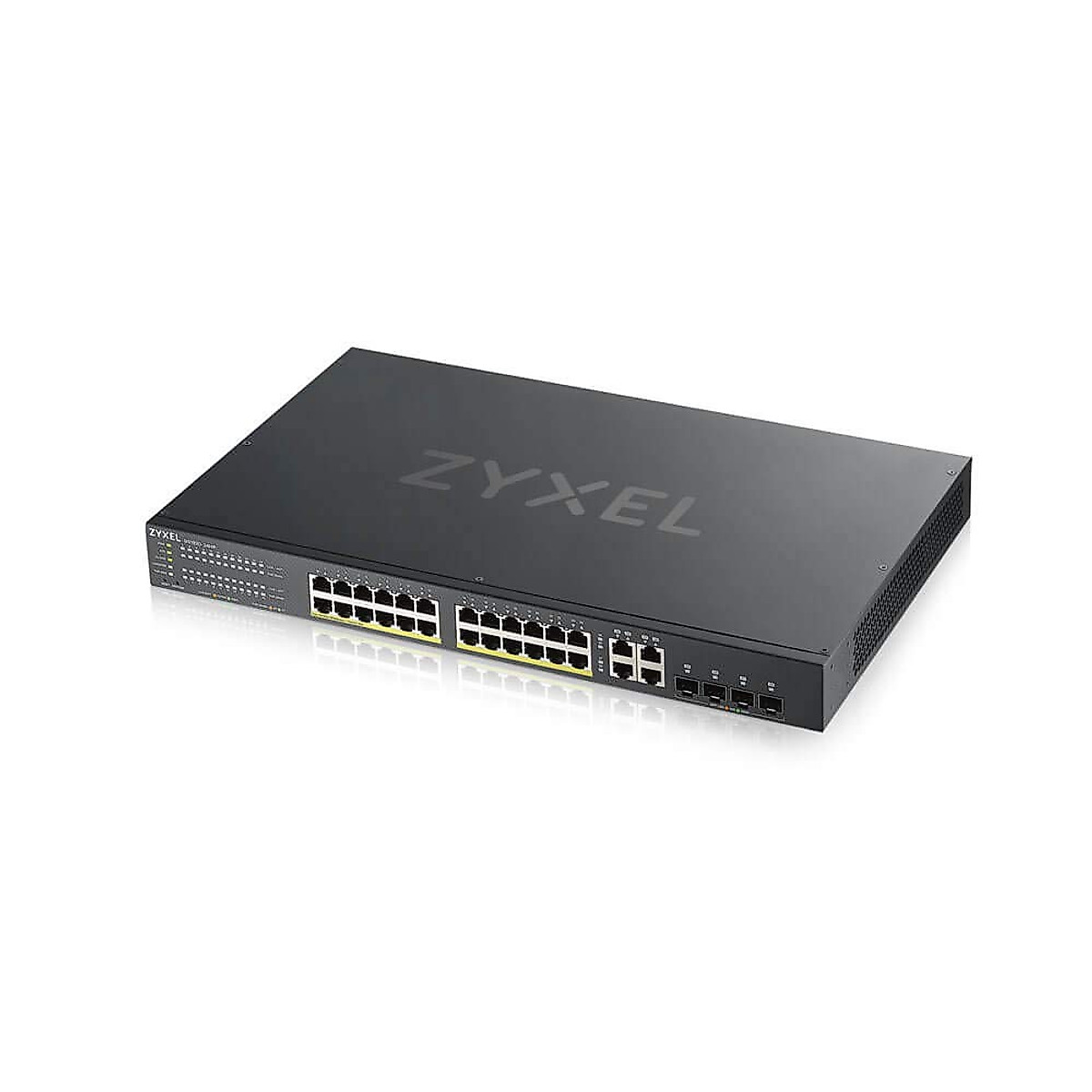 ZYXEL 24-Port PoE Switch Gigabit Ethernet Smart (GS1920-24HPV2) - Managed, with 24x PoE+ @ 375W, 4x SFP, Optional Nebula Cloud Management, Rackmount, Limited Lifetime Protection