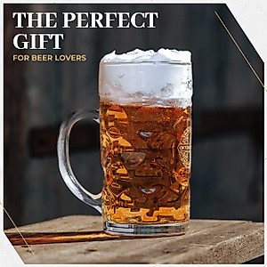 BAVARIA TRACHTEN Oktoberfest Glass Beer Mug - Authentic Beer Stein - Traditional German Beer Mugs - Franziskaner Mug Weissbier Glass - 1 Liter 34 oz Beer Mug - Extra Large