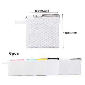 Bra Washing Machine Bag 6Pcs Small Mesh Laundry Bag with Zips Mini Lingerie Washing Bags for Underwear Sock Delicate