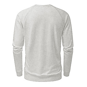 Anelune Men's Sweatshirt Crewneck French Terry Pullover Gray Large