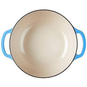 Lodge Enameled Cast Iron Covered Casserole, 3.6-Quart, Caribbean Blue, Oval casserole & EC7D33 Enameled Cast Iron Dutch Oven, 7.5-Quart, Caribbean Blue