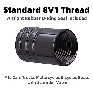 AOOOOP for Deadpool Car Tire Valve Caps - Gun Black Wheel Tire Air Stem Dust Cover Brass Auto Exterior Accessory Fits Cars/Trucks/Bikes/Motorcycles/Bicycles/Boats (4PCS Black)