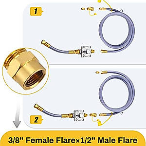98523 Natural Gas Conversion Kit, 10 Ft 1/2" ID Natural Gas Hose and Nature Gas Regulator, Compatible with Monument Grills Model 41847NG and 77352NG,Converts Your Grills to Natural Gas
