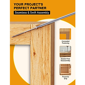 YaaYii Pocket Hole Screws #8 x 1 Inch, 700 PCs Value Pack Wood Screws - Coarse Thread - Washer Head - Square Drive - Self Tapping - Zinc Plated for Rust Resistant, Two Extra Drive Bits Included