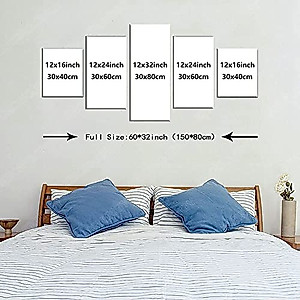 GVTTX 5 Piece Wall Painting destiny planet Cityscape HD Fantasy Art Canvas Paintings for Bedroom Wall Decor -30x40 30x60 30x80cm No Frame