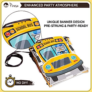 Pirese Wheels On The Bus Birthday Decorations, School Bus Decorations For Party, School Bus Birthday Party Decorations | School Bus Birthday Banner | School Bus Party Decorations | Bus Theme Party
