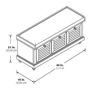 OSP Home Furnishings Dover Bench Antique Grey