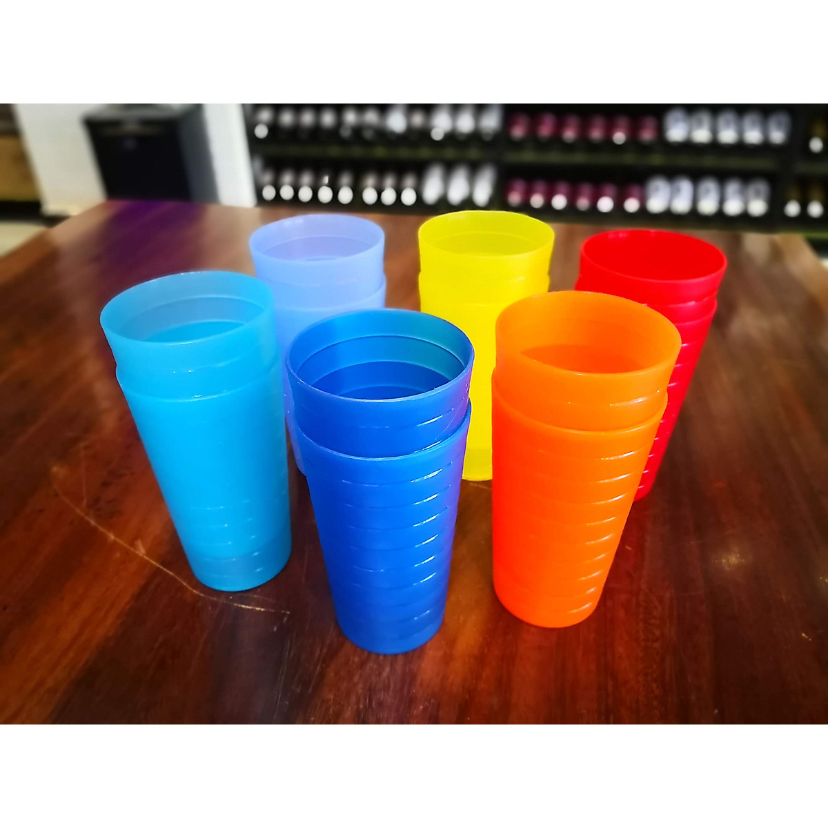 YUYUHUA 22-ounce Plastic Tumblers Unbreakable BPA Free Dishwasher Safe Set of 12 in Multicolors Reusable Drinking Cups