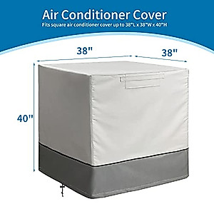 Liamoy Air Conditioner Cover for Outside Units - AC Cover Waterproof and Durable, Square Fits 38 x 38 x 40 Inches