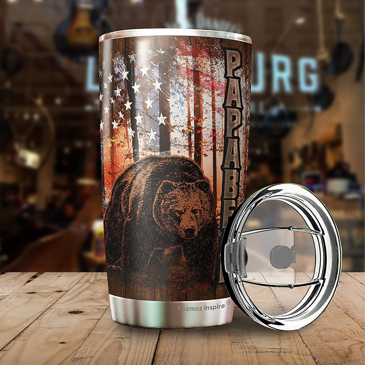 Kozmoz Inspire Dad Gifts- Fathers Day Gift -Christmas gift for Dad- Best Gifts For Dad From Son- Birthday Gifts For Dad From Daughter, Funny Dad Cups Tumbler, Dad Travel Mug, Gifts from wife