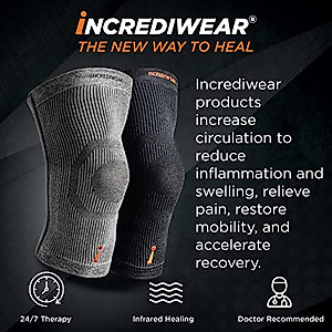 Incrediwear Knee Sleeve – Knee Braces for Knee Pain, Joint Pain Relief, Swelling, Inflammation Relief, and Circulation, Knee Support for Women and Men, Fits 14”-16” Above Kneecap (Black, Large)