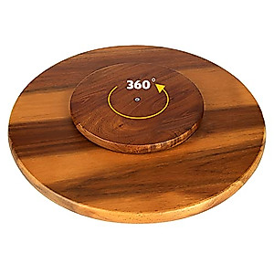 AIDEA 13 inch Acacia Wood Lazy Susan Organizer, Lasy Susan Turntable for Cabinet,Pantry,Kitchen,Home
