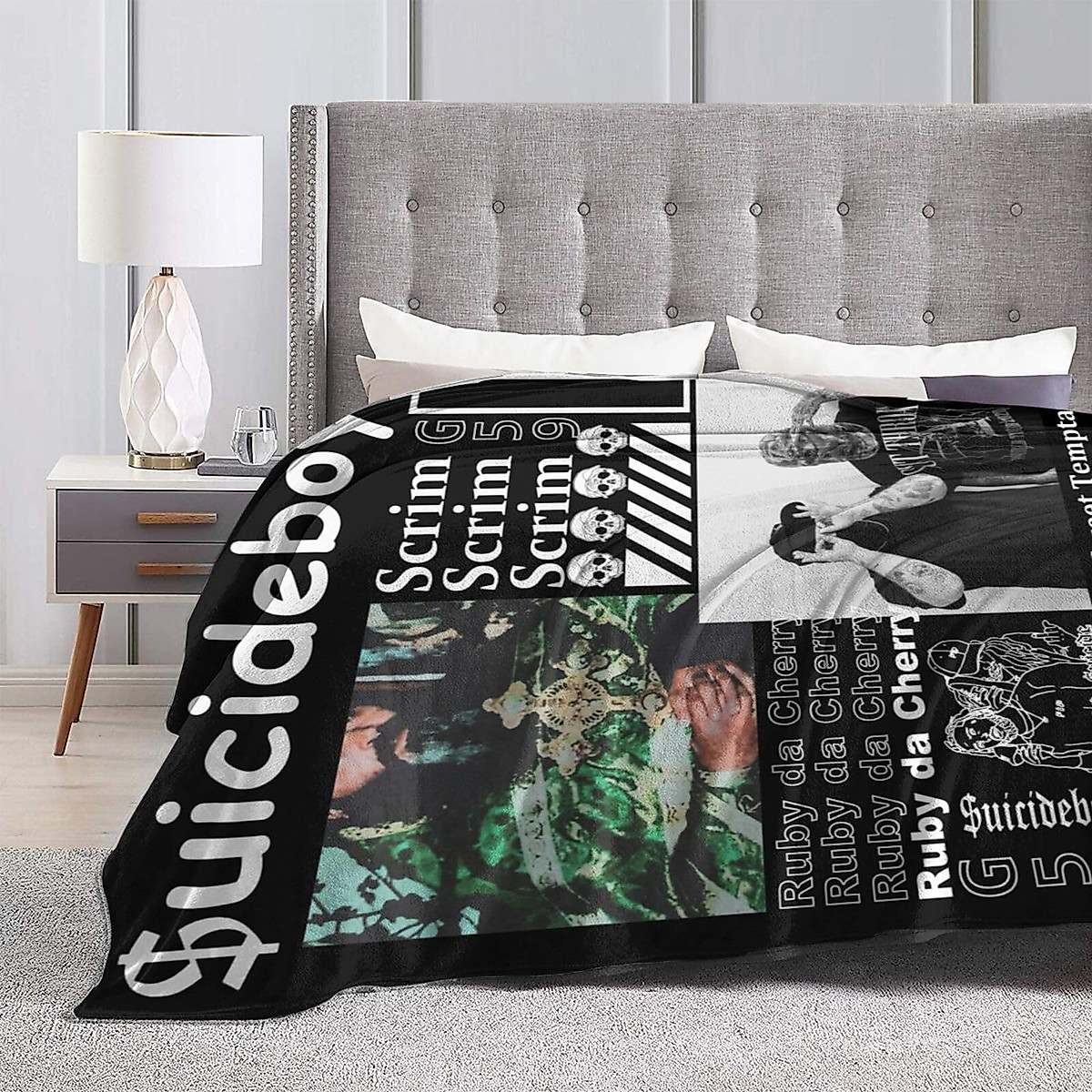 Suicide Hip Hop Music Boys Blanket, Ultra-Soft Micro Fleece Cover Blanket for Couch Sofa Bed, Warm Soft Throw Blanket, Graphic Bed Blanket for All Season