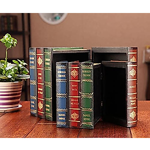 B&S FEEL Wooden Antique Book Box, Set of 2