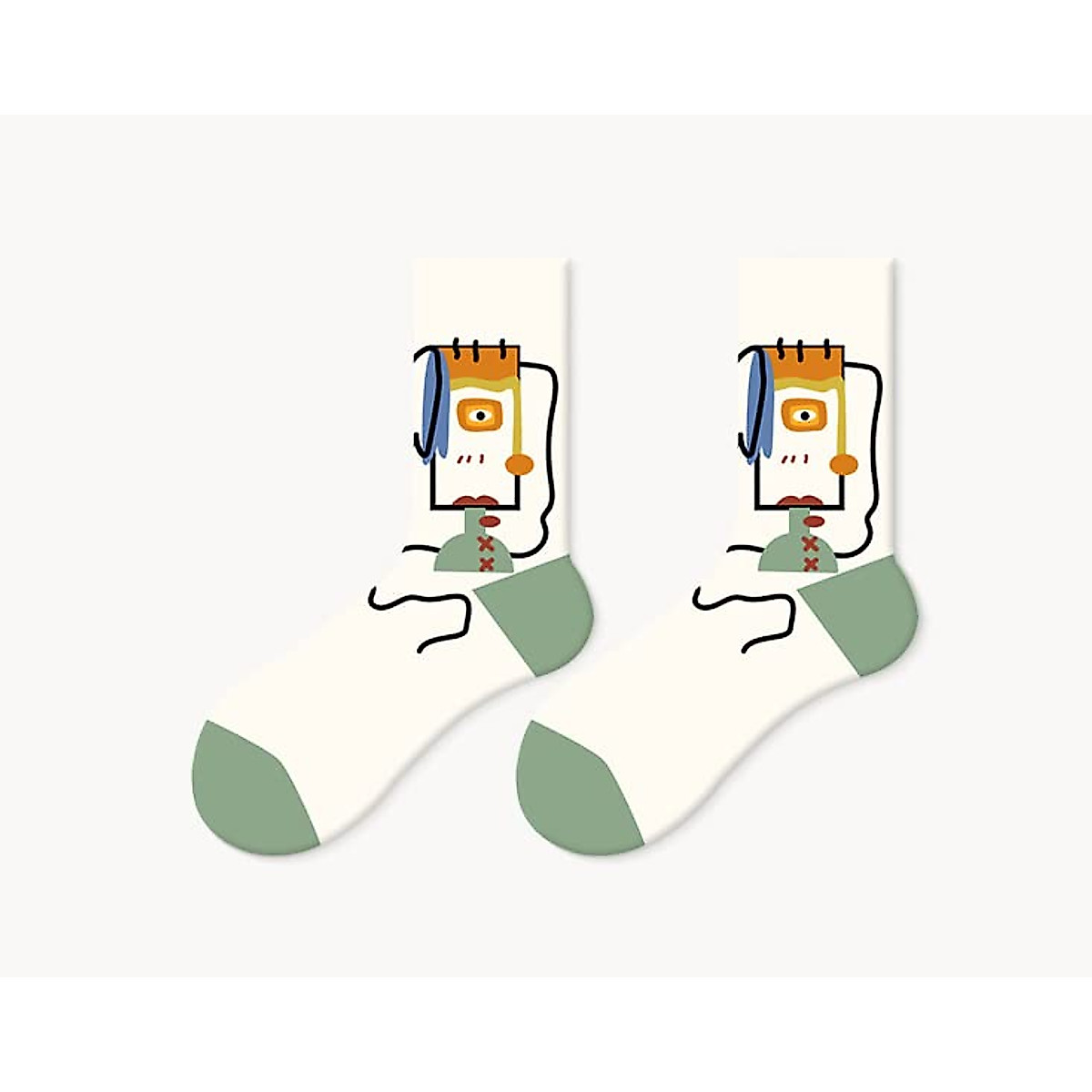 Azuki Women's Funky Crew Socks Multicolor Cartoon Graphic Funny Novelty Socks, 5 Pairs