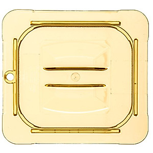 Carlisle FoodService Products 10510U13 StorPlus High Heat Universal Handled Food Pan Lid, Sixth Size, Amber