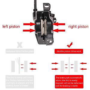 Cyclon Shimano MT200 MTB Hydraulic Disc Brakes Set, Left Front 800mm Right Rear 1400mm with Rear PM/is Adapter Aluminum Alloy Hydraulic Bike Brakes, Dual Disc Piston Fit 160mm Rotors Hydrauli Brakes