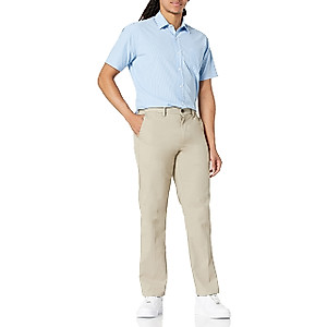 Amazon Essentials Men's Slim-Fit Wrinkle-Resistant Flat-Front Chino Pant, Khaki Brown, 34W x 32L