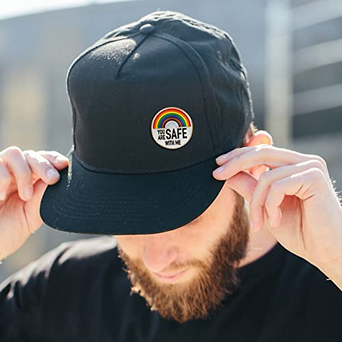 YOU ARE SAFE WITH ME,Enamel Pins,Pride Pins,Pins for Backpacks,Rainbow Pin for Clothing Jacket Hat Decoration, for Doctor Teacher Medical Students Pins,Cute Funny Jewelry Gift