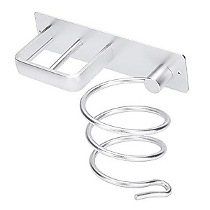 Yosoo Aluminum Spiral Hair Dryer Holder, Wall Mounted Shelf Hair Dryer Rack Organizer Holder Styling Stand for Bathroom