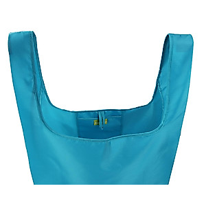 BeeGreen Reusable Grocery Bags 5 Pack, Grocery Tote Folded into Attached Pouch, Ripstop Polyester Shopping Bags, Washable, Durable and Lightweight (Black,Royal,Navy,Teal,Moss)