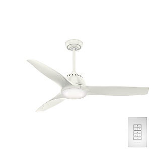 Casablanca Fan 59284 Wisp 52-Inch Ceiling Fan with LED Light and Handheld Remote, Whisper-Quiet Motor, 4-Speed Control, Fresh White Finish