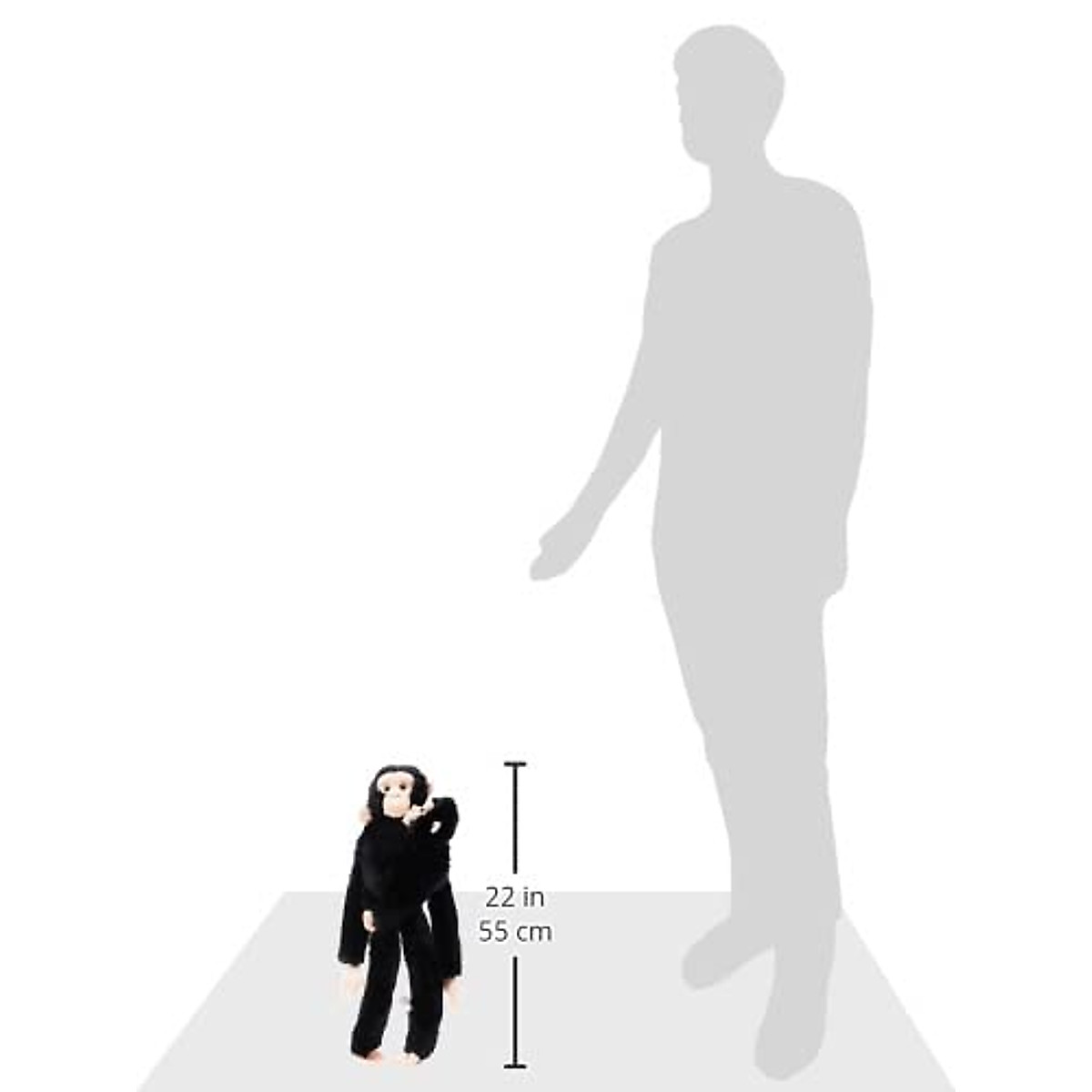 Wild Republic Chimpanzee w/baby plush, Monkey Stuffed Animal, Plush Toy, Gifts for Kids, Hanging 20 Inches