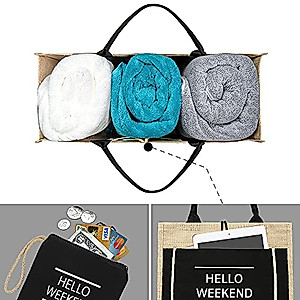 MGahyi Jute Tote Bags, Burlap Beach Bags with Handles,Reusable Tote Grocery Shopping Bag, Big Capacity Waterproof Lining,Retro Flax Shoulder Bag with Canvas Pocket Bag(Black,L)