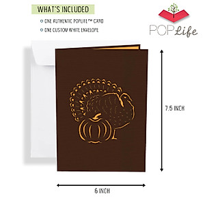 PopLife Autumn Turkey 3D Pop Up Card - Thanksgiving Greeting Card, Anniversary, Birthday Card, Thank You, Congratulations, Fall, Christmas Decoration - For Mom and Dad, for Wife and Husband, for