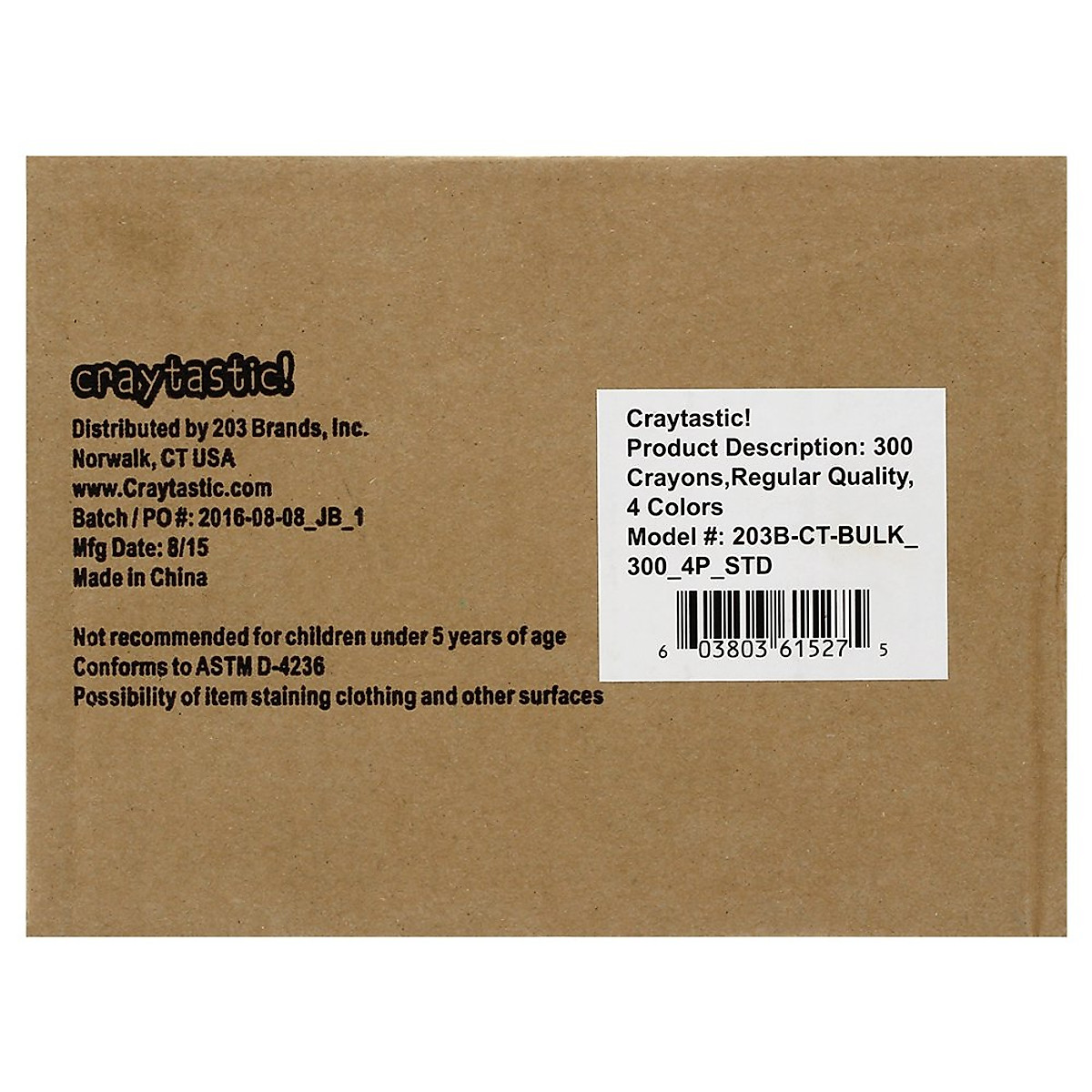 Craytastic 75 Sets of 4-Packs in Cello (300 Total Premium Bulk Crayons in Individual Packs) - Safety Tested & Non-Toxic - Restaurants, Birthday Party Favors, Schools, Crafts
