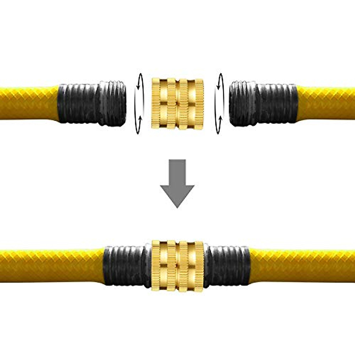 Tatuo 6 Pack Garden Hose Connector Adapter, Male to Male, Female to Female, Hose End Cap, 3/4 Inch Connector Extra 10 Pack Washers