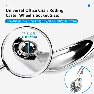 MASTERY MART Office Chair Base Replacement, 28 Inch Heavy Duty(2500 Lbs) Metal Leg, Reinforced to Repair Swivel Gaming Chair Bottom Part with Universal Caster and Gas Cylinder Size (Silver)