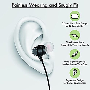 USB Earbuds with 8.2FT Extra Long Cord for Computer, in-Ear USB Headphone Headset with Mic Compatible with Laptop, Desktop PC, Notebook & Chromebook, Noise-isolation & Lightweight, CGS-W7