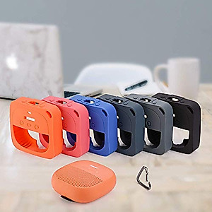 TXesign Silicone Case Compatible with Bose SoundLink Micro Waterproof Bluetooth Portable Speaker, Protective Stand Up Case Shockproof Travel Carry Case with Carabiner (Dark Gray)