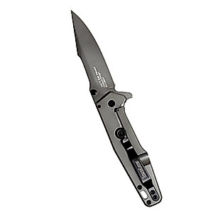 Kershaw Ferrite Pocket Knife, 3.3" 8Cr13MoV Steel Clip Point Blade, One-Handed Spring Assisted Opening EDC,Silver