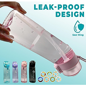 Water Bottle With Flavor Pods, BPA FREE, Air Water Bottle, Tritan, Water Bottle 650 ML, Sports Water Bottle (Black)