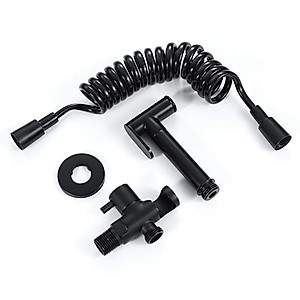 MINJING Bidet Faucet Matte Black, Single Cold Water, Handheld Bidet Sprayer for Toilet, Handheld Cloth Diaper Sprayer, Bathroom Sprayer Kit Spray Attachment