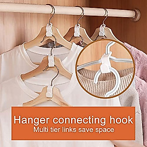 Clothes Hanger Connector Hooks, 50pcs Space Saving Coat Connecting Hanger Hooks Multi-Layer Stackable Hanger Clothes Organiser for Wardrobe Clothes Hangers Space Savers