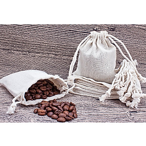 Hapdoo 24 Pack Cotton Muslin Bags with Drawstring Gift Bags Jewelry Pouches Sacks for Wedding Party and DIY Craft, 4 x 5 Inches…