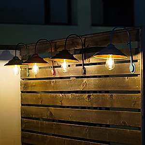 Goodeco Solar Barn Light - Waterproof Metal Solar Outdoor Lights with Clear Glass LED Edison Bulbs,No Wiring Required,House Warming Gifts, Perfect Wall Lights for Patio/Path/Porch (Red)