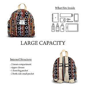 ECOBAWA Hemp Mini Backpack for women Adjustable shoulder strap Mini Bag Washable Lightweight Casual Daypack (Brown)