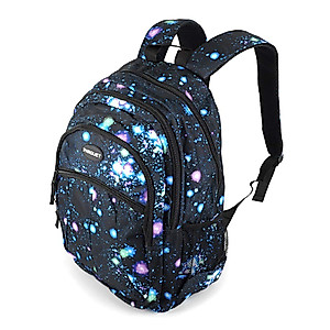 Parquet Novelty School & Travel Backpack For Outdoors, Luggage, Laptops - Adults and Teens Sports Bookbag, Flamingo, (Navy)