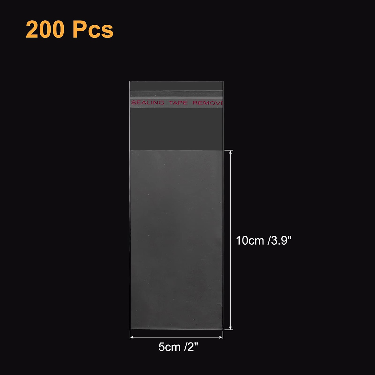 uxcell 200Pcs Clear Cello Bags, 2" x 4" Plastic Self Sealing OPP Cello Treat Bags Cello Poly Bags for Packing Cookies Candy Jewelry Gifts, Clear