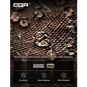 CQR Men's Tactical Pants, Water Resistant Ripstop Cargo Pants, Lightweight EDC Work Hiking Pants, Outdoor Apparel, Duratex Mag Pocket Print Hunting Camo, 36W x 32L