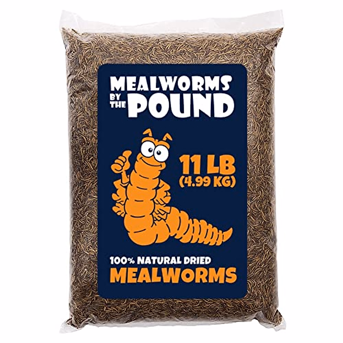 MBTP Bulk Dried Mealworms - Treats for Chickens & Wild Birds (11 Lbs)