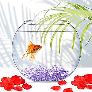 DomeStar Purple Fake Ice Rocks, 150PCS Purple Holographic Acrylic Crushed ICES Sparkling Purple Fake Diamonds Holographic Plastic Purple Gems Marble Vases Fillers Table Scatter Decoration