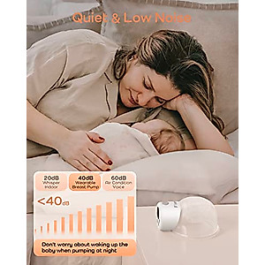 Fisroa Hands Free Breast Pump, Double Wearable Breast Pumps for Breastfeeding, Electric Portable Wireless Breast Extractor with 2 Modes & 9 Levels Low Noise, LCD Display and Memory Function