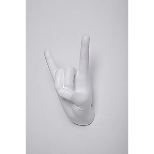 Interior Illusions Rock on Hand Wall Hook - White