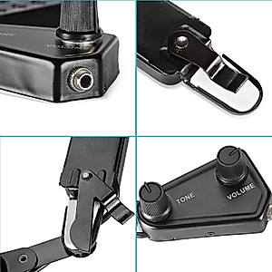 TraderPlus 12 SoundHole Guitar Pickup Acoustic Electric Transducer for Acoustic Guitar Magnetic Preamplifier with Tone and Volume Control, Cable Length 10 ft