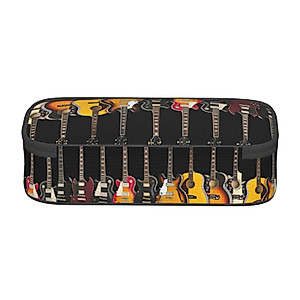 LimPac Electric Guitar Large Capacity Pencil Case Bag, Zippered Pen Pouch Organizer For College Office Makeup